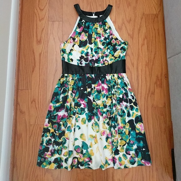 Eric + Lani | Dresses | Eric Lani Floral Dress With Leather | Poshmark